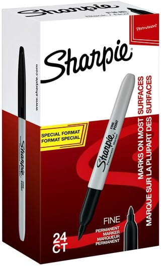 Viltstift Sharpie rond fijn zwart valuepack à 20 + 4 stuks gratis bij ...
